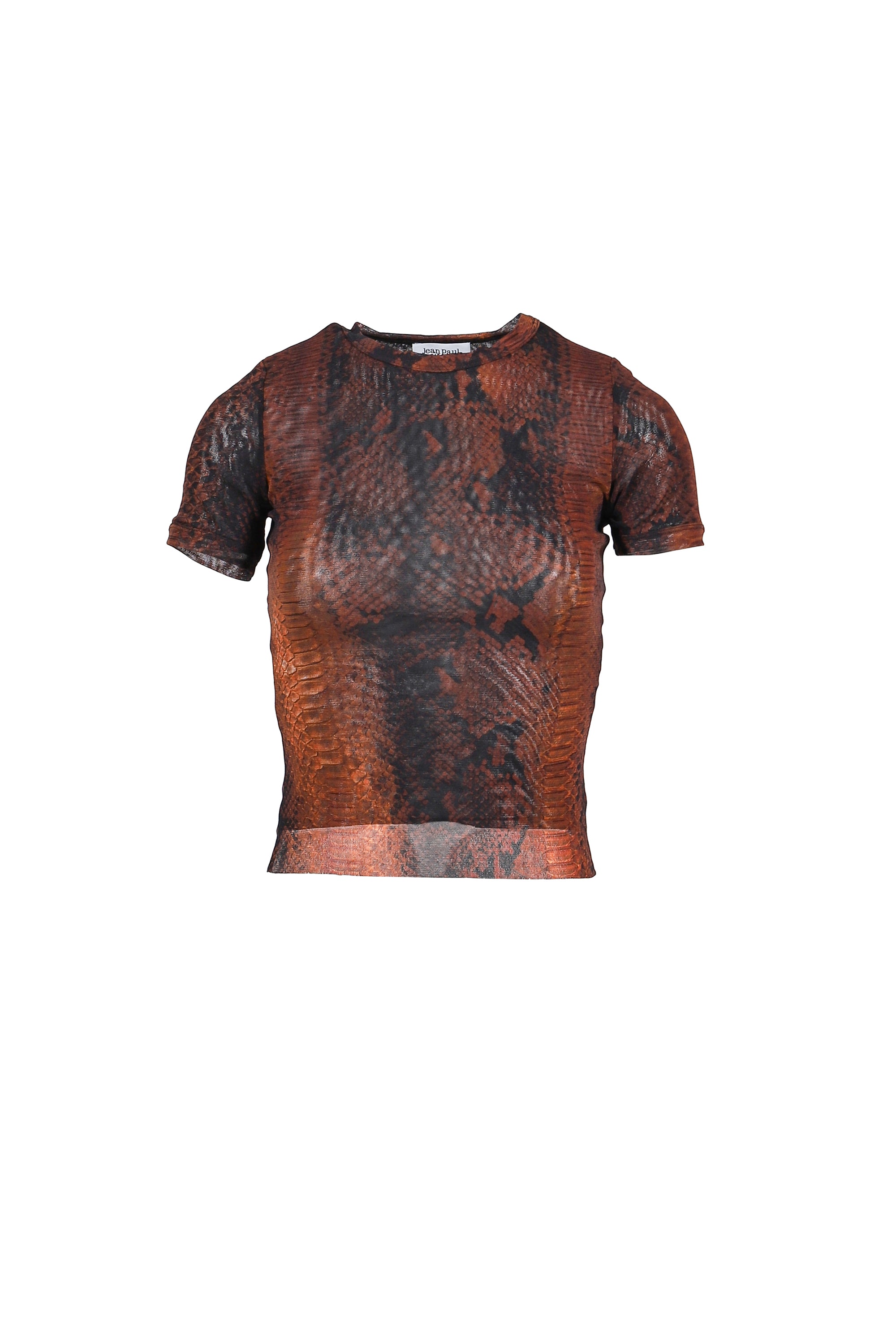 Jean Paul Gaultier ジャン ポール ゴルチエ SS26 MESH BABY TEE PRINTED "PYTHON ...