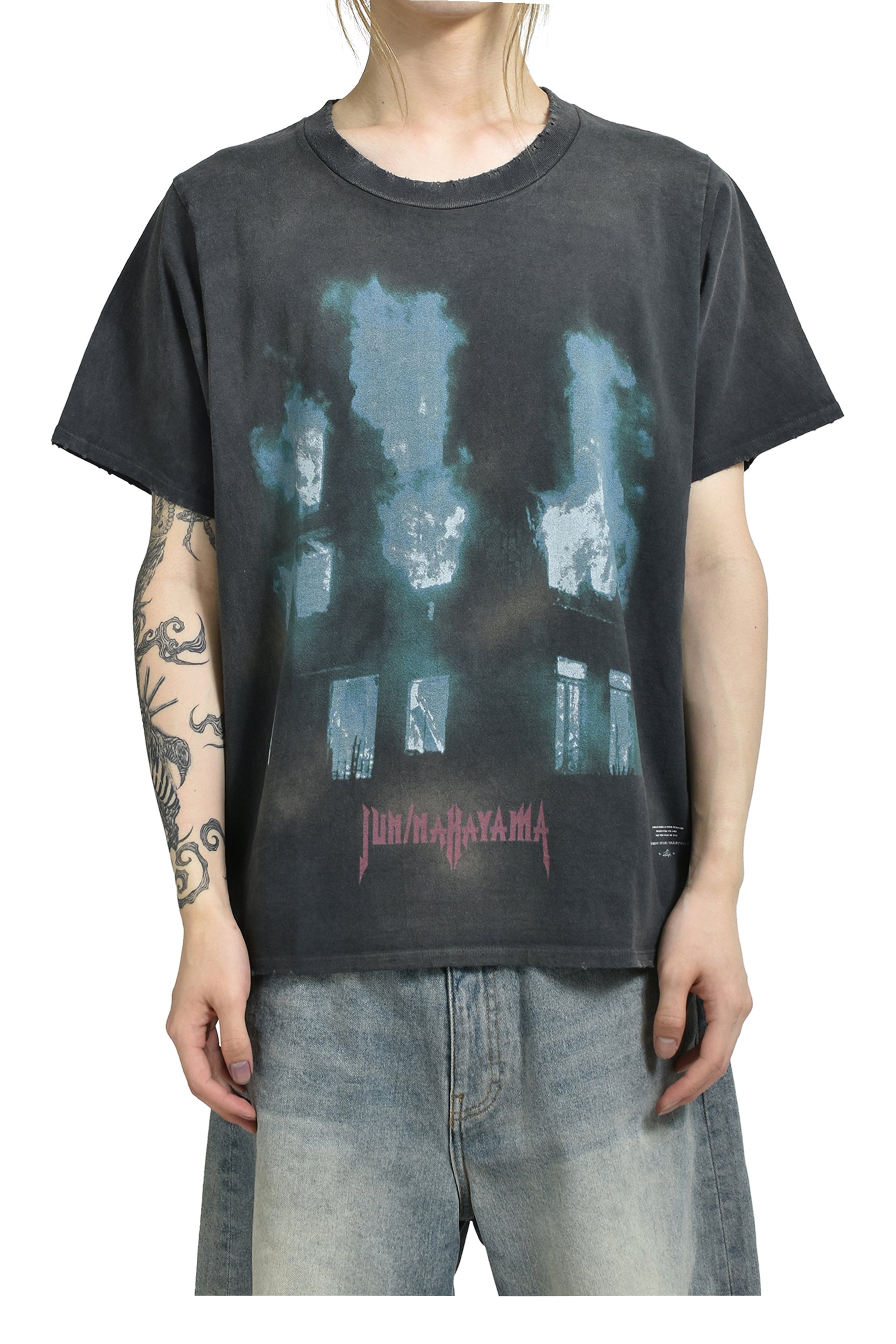 JUN/NAKAYAMA ジュン ナカヤマ SS25 ARSON T-SHIRTS / BLK - NUBIAN ヌビアン