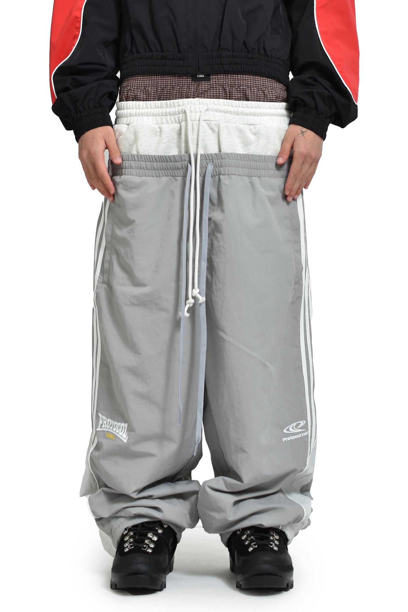 Protocol Index プロトコル インデックス FW25 3 LAYERED TRACK PANTS / GRY - NUBIAN ヌビアン