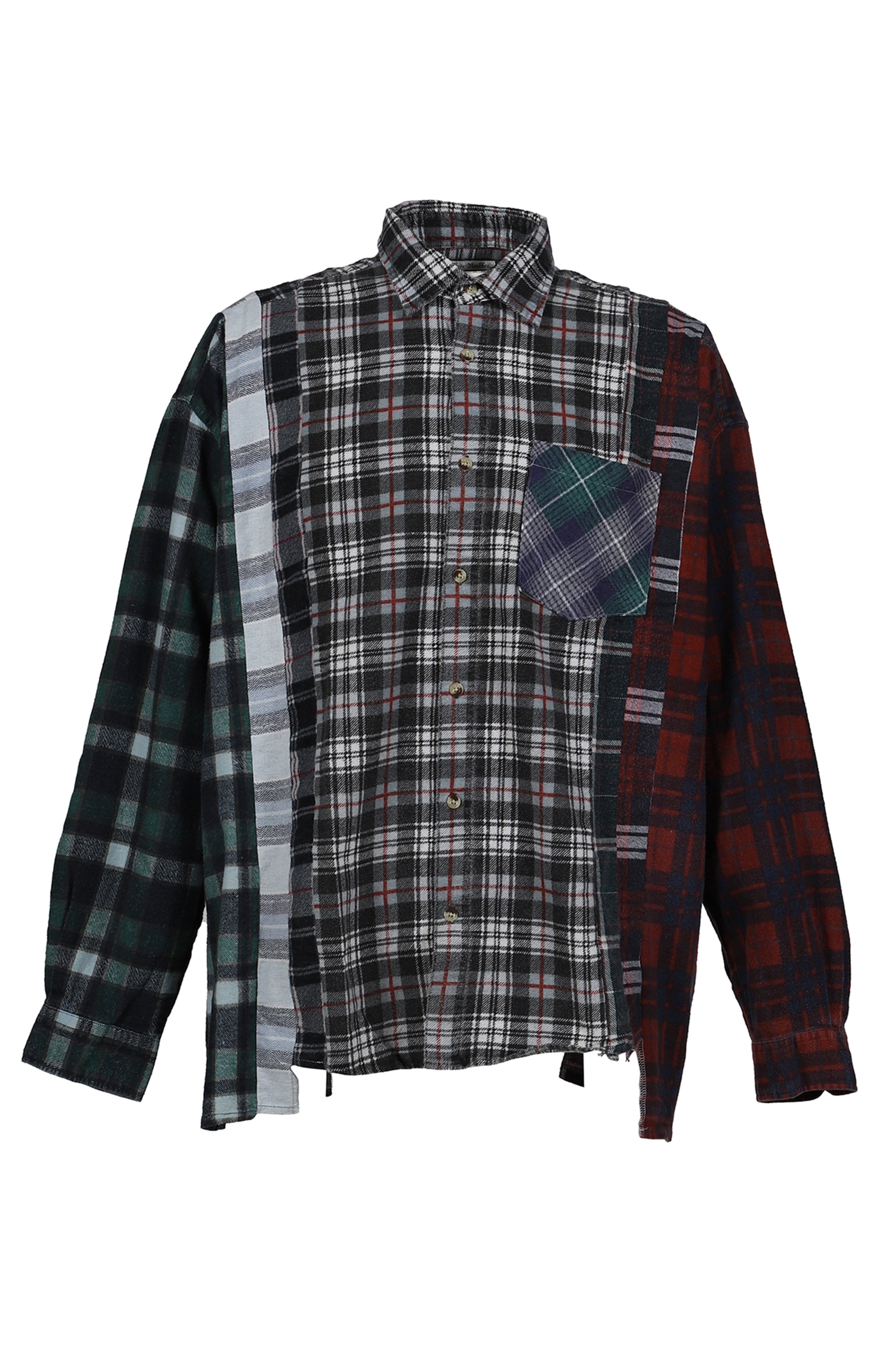Rebuild By Needles リビルド バイ ニードルス FLANNEL SHIRT -> 7 CUTS WIDE SHIRT ...